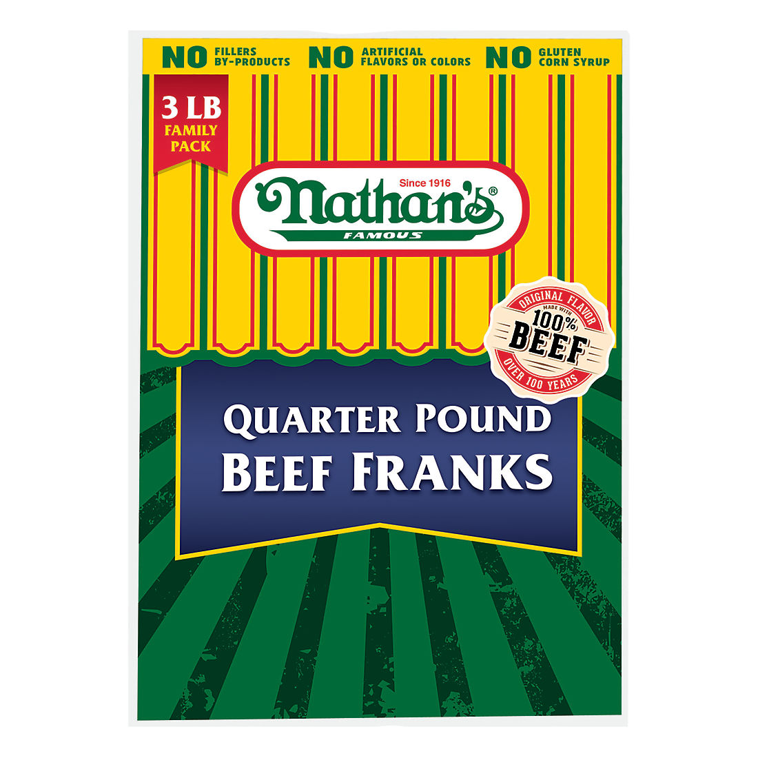 Nathans Quarter Pound Beef Franks, 3 lbs. – THE BIG PACKAGE
